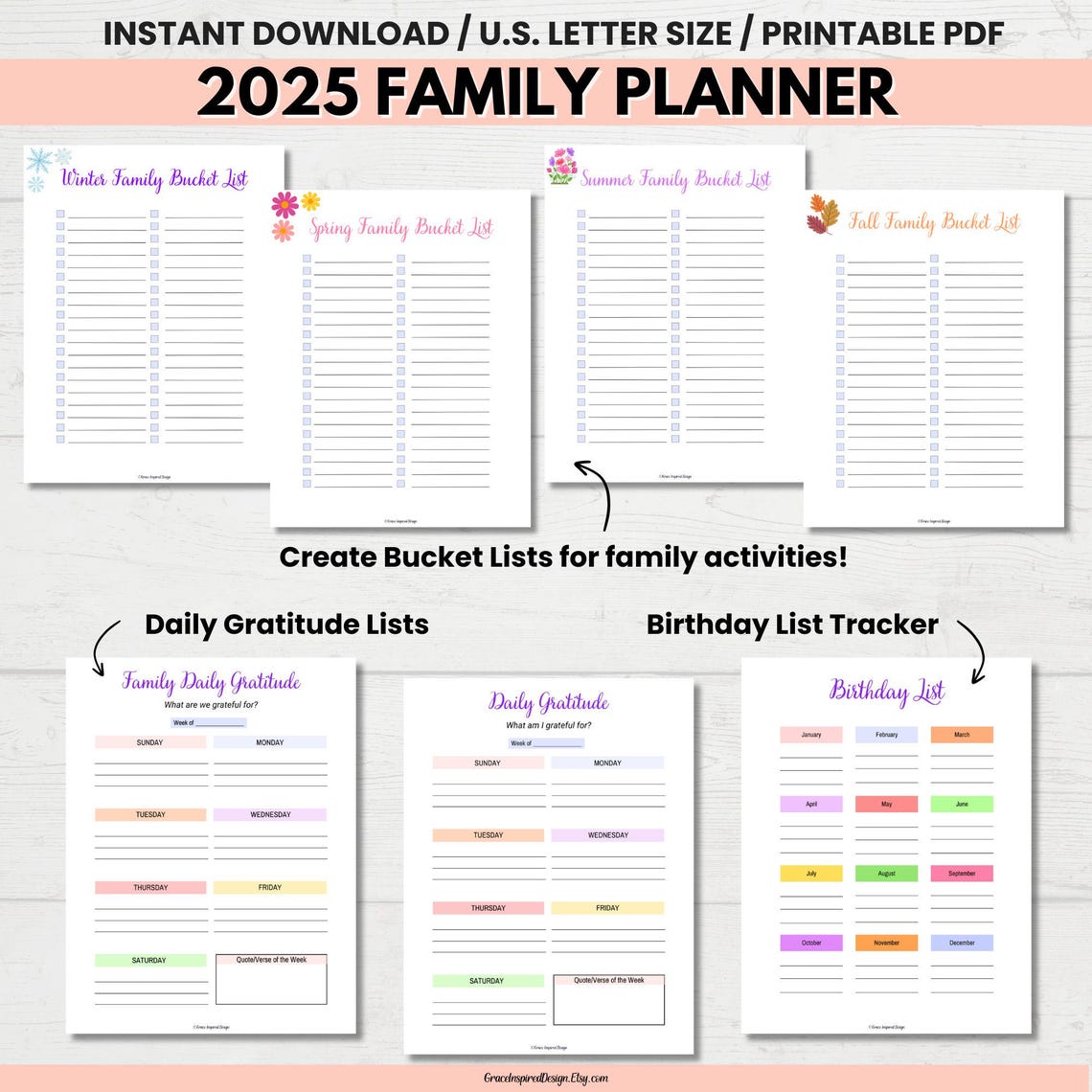 2025 Family Planner Printable Family Calendar 2025 Weekly Family ...