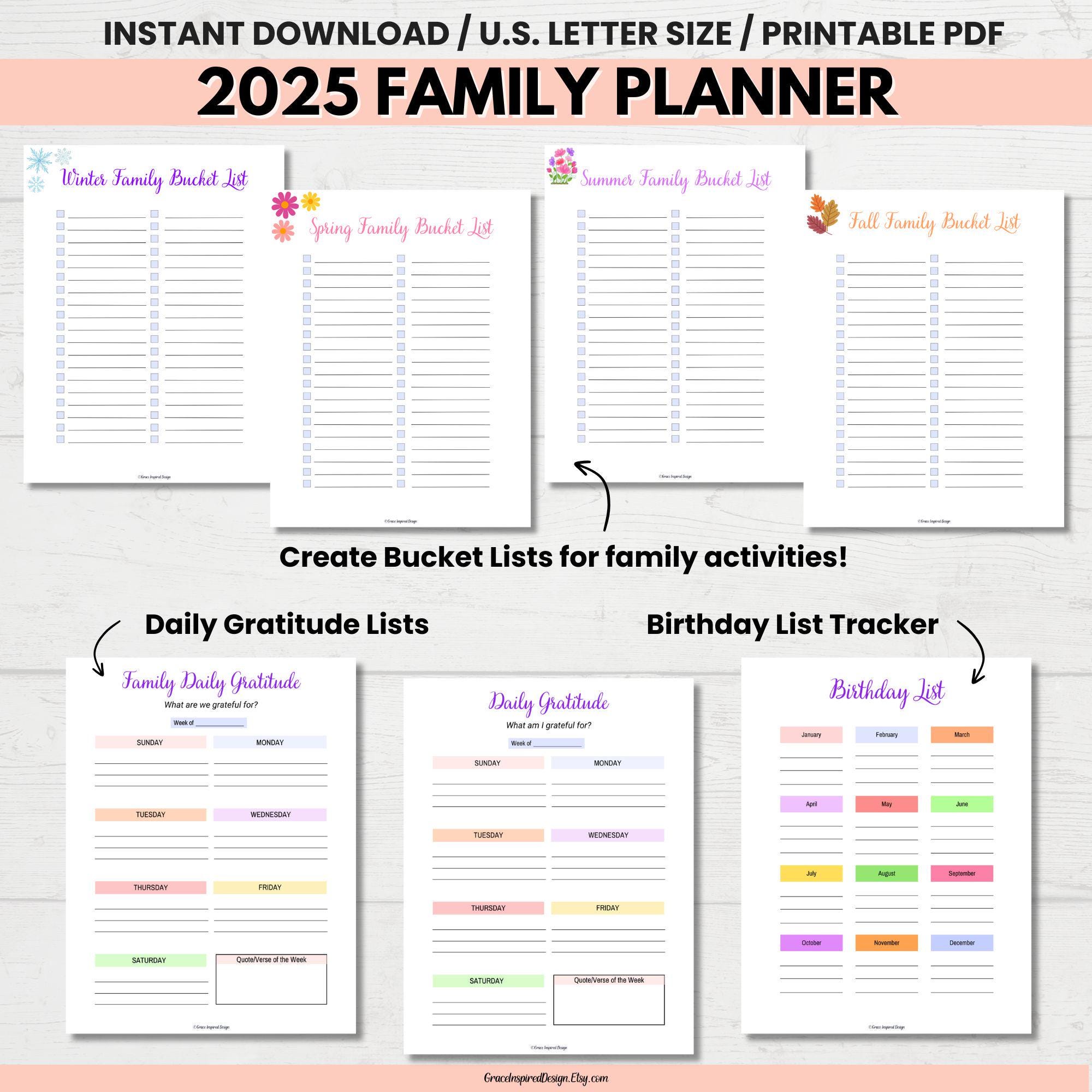 2025 Family Planner Printable Family Calendar 2025 Weekly Family ...