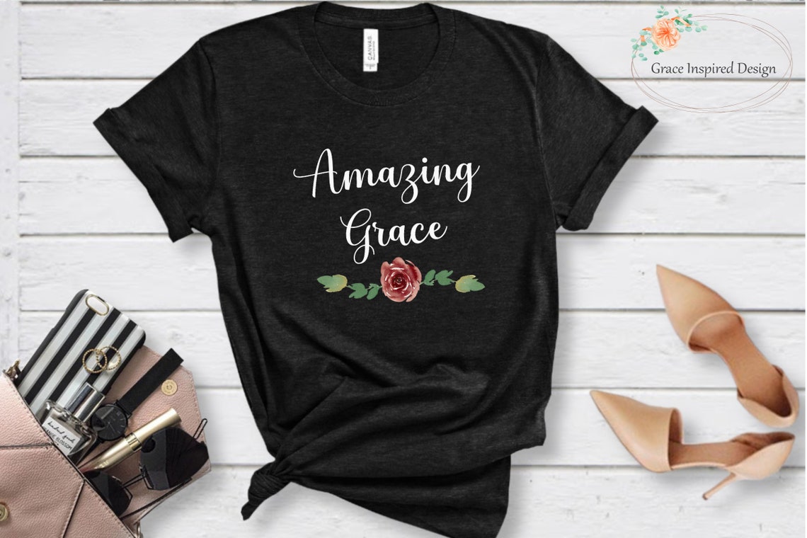 Amazing Grace Christian T-shirt for Women, Grace Tee, Inspirational T ...