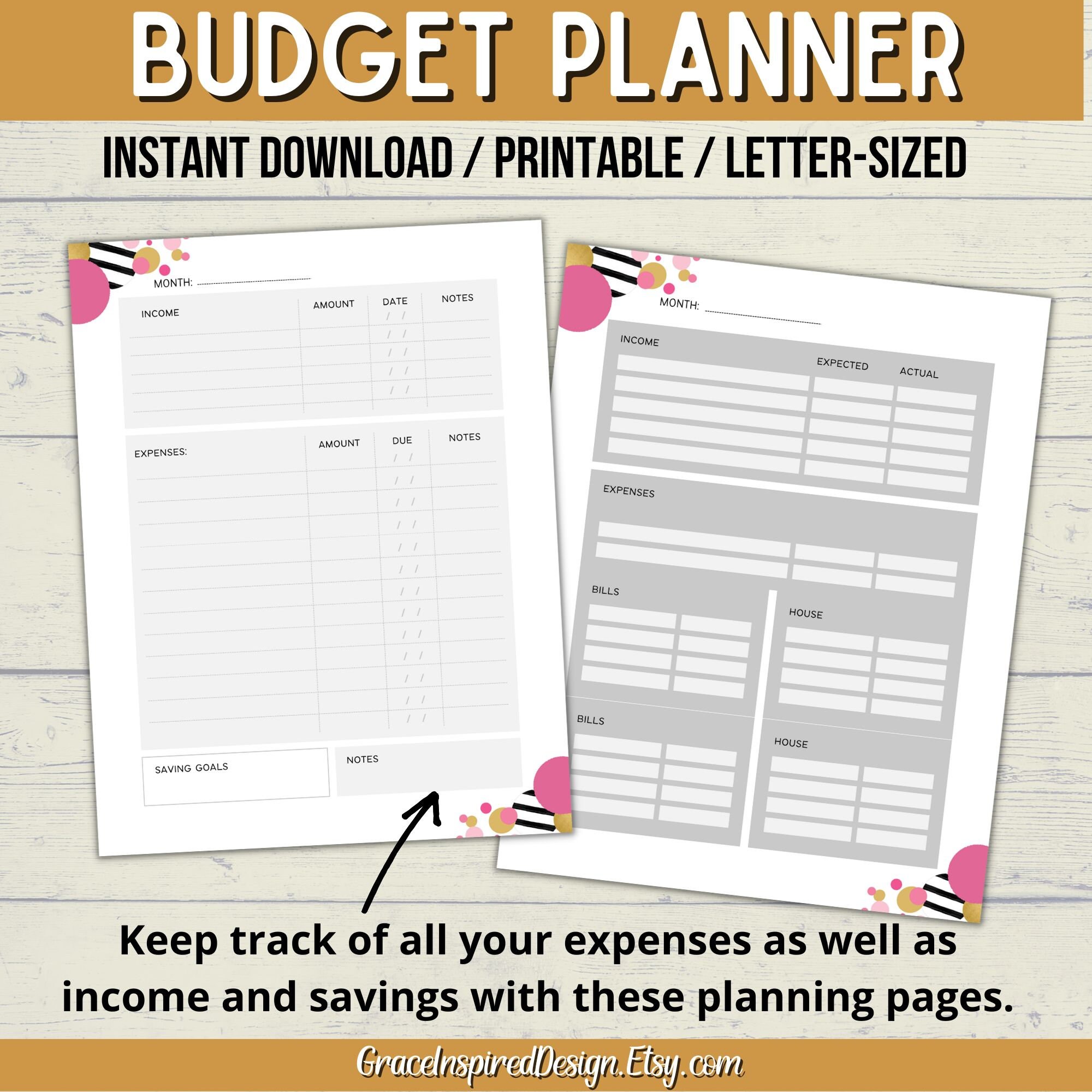 Budget Planner Printable, Financial Planner Printable, Budgeting Binder ...