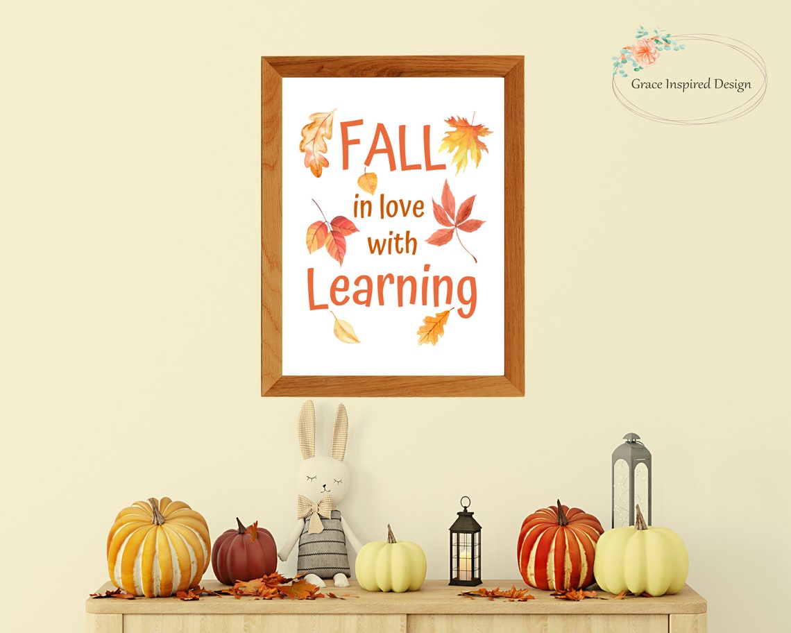 Fall Inspirational Printable Fall Kids Room Poster Fall in | Etsy