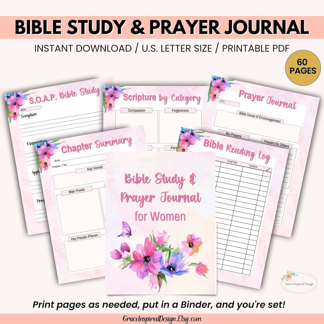 Bible Study & Prayer Journal Printable, Bible Study Printable, S.O.A.P ...