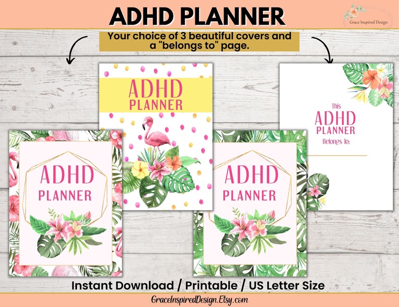 ADHD Planner Printable, Adult ADHD Planner, ADHD Binder, Life Planner ...