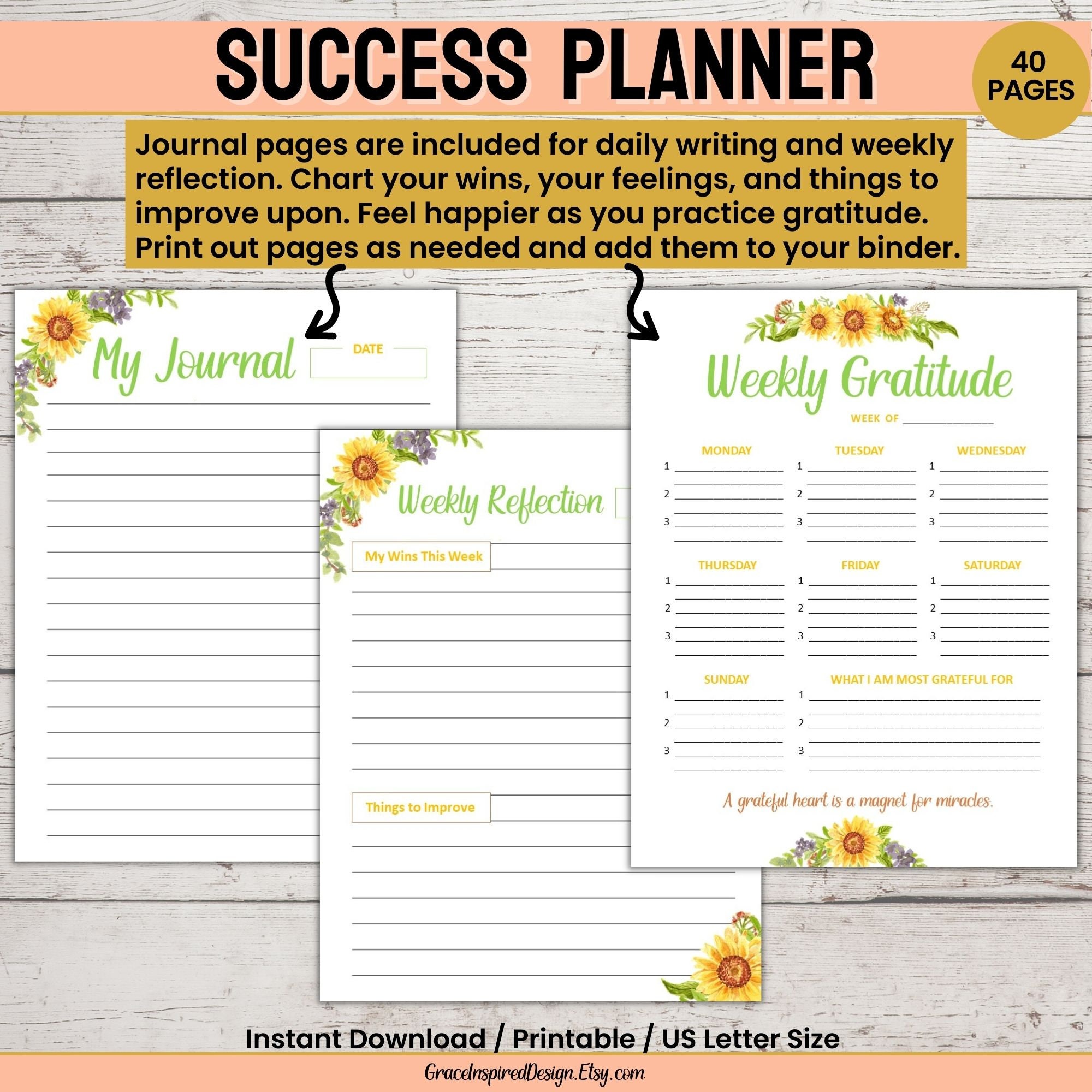 Success Life Planner Printable, Goal-setting Planner, Productivity ...