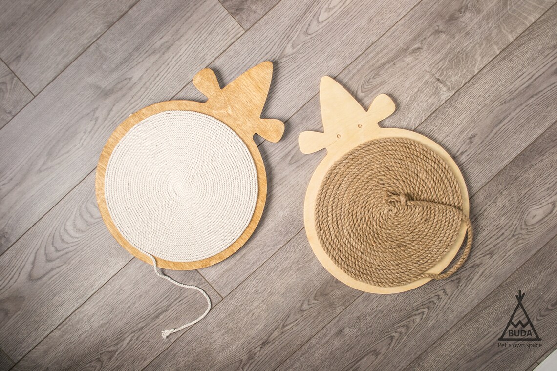 Cat Floor Flat Jute Scratching Post Mouse Shape Cat - Etsy