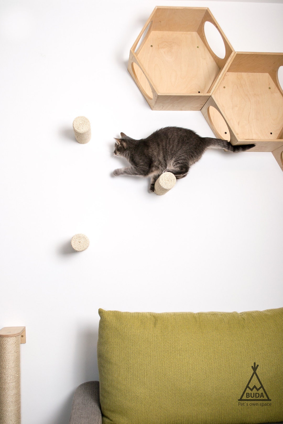 White/black Cat Steps, Cat Wall Steps, Cat Climbing Wall, Cat Wall ...