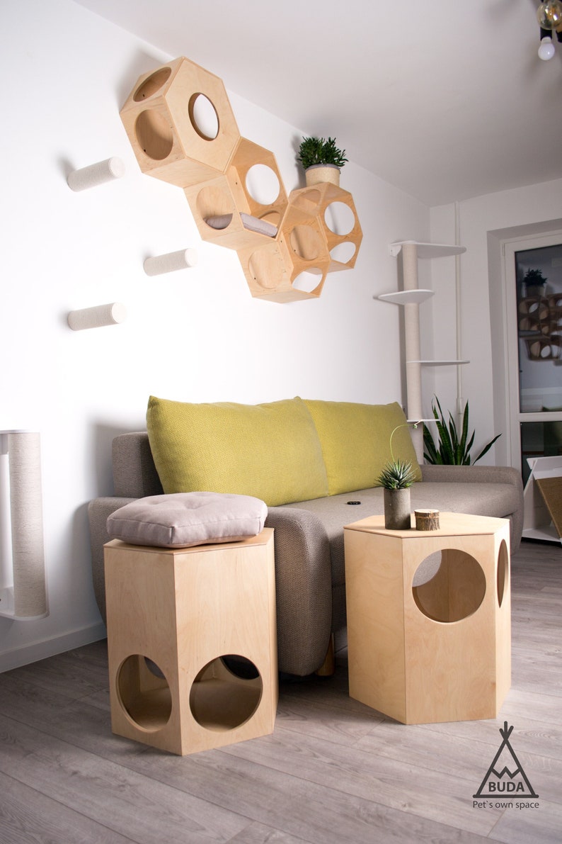 Cat House Bedside Table Modern Cat Furniture Cat Cabinet Cat - Etsy ...