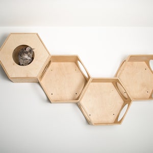 Hexagon Cat Shelves Cat Bed Modern Cat Furniture Cat Playground Cat ...
