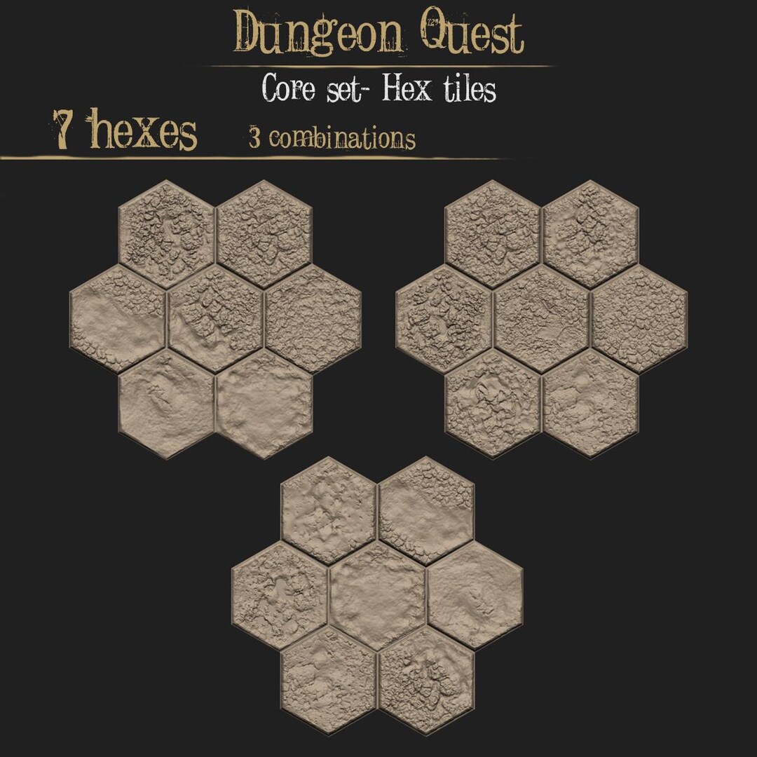 Hex Dungeon Tiles X7 3D Printed Z Axis Factory - Etsy