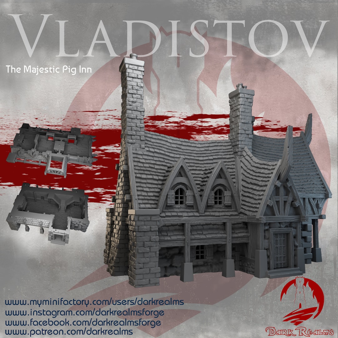 Vladistov Inn Fantasy Tabletop Terrain, Wargaming 28mm - Etsy