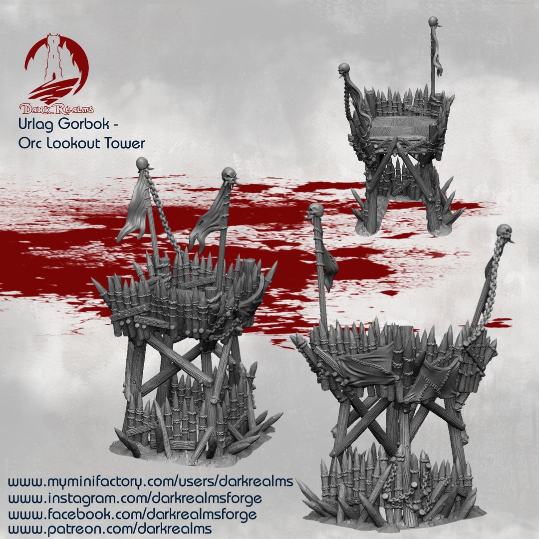 Urlag Gorbok - Orc Watchtower (dark Realms) 3D Printed Terrain - Etsy UK