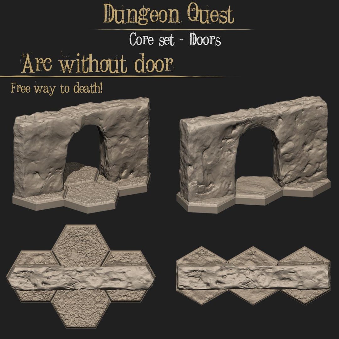 Hex Dungeon Wall Tiles + No Door 3D Printed (Z Axis Factory) - Etsy Canada