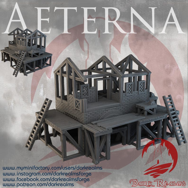 Terreno impreso en 3D del Edificio Aeterna 12 (Dark Realms) - Etsy México