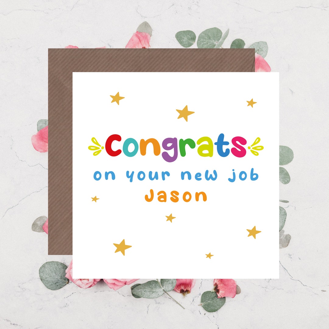 Congratulations Card New Job Well Done Congrats You Did It - Etsy