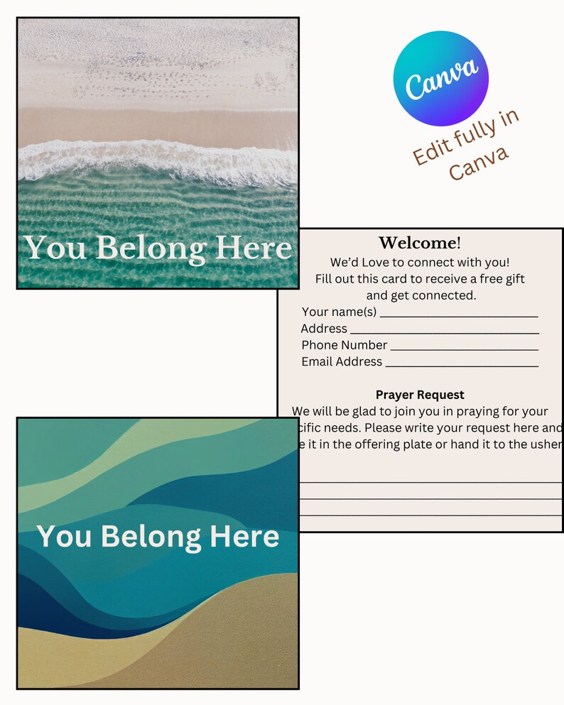 Church Visitor Welcome Connect Cards Template - Edit in Canva - Etsy