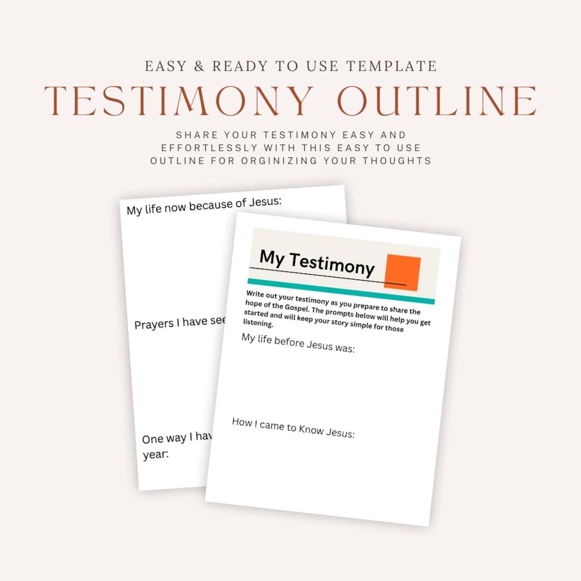 Testimony Outline Template - Etsy