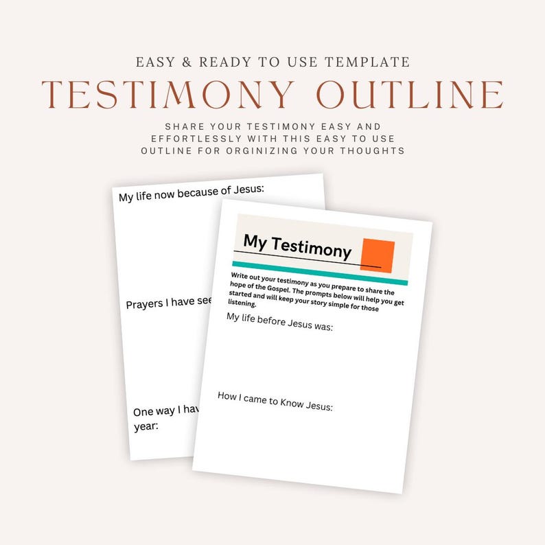 Testimony Outline Template - Etsy
