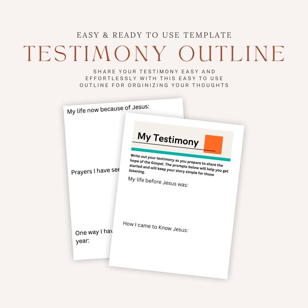 Testimony Outline Template - Etsy