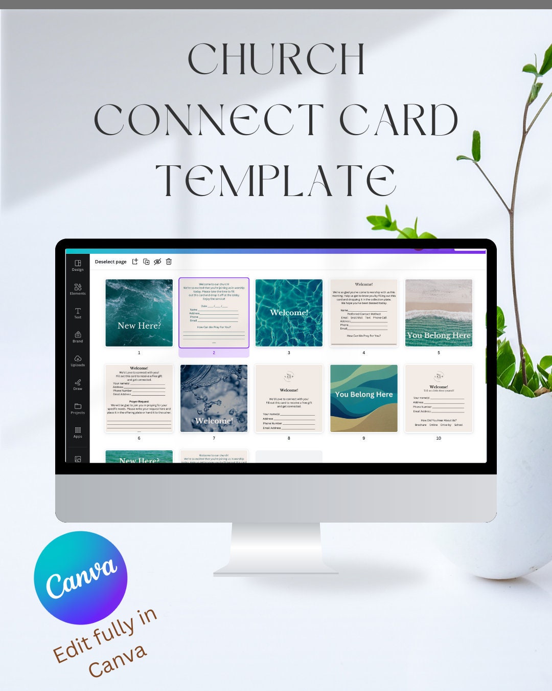 Church Visitor Welcome Connect Cards Template - Edit in Canva - Etsy