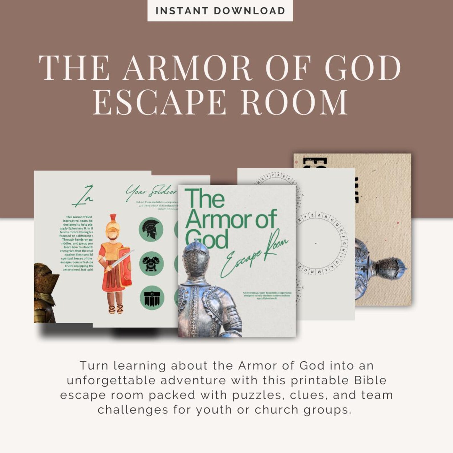 Armor of God Escape Room: Bible Puzzle Game for Youth Groups (printable ...