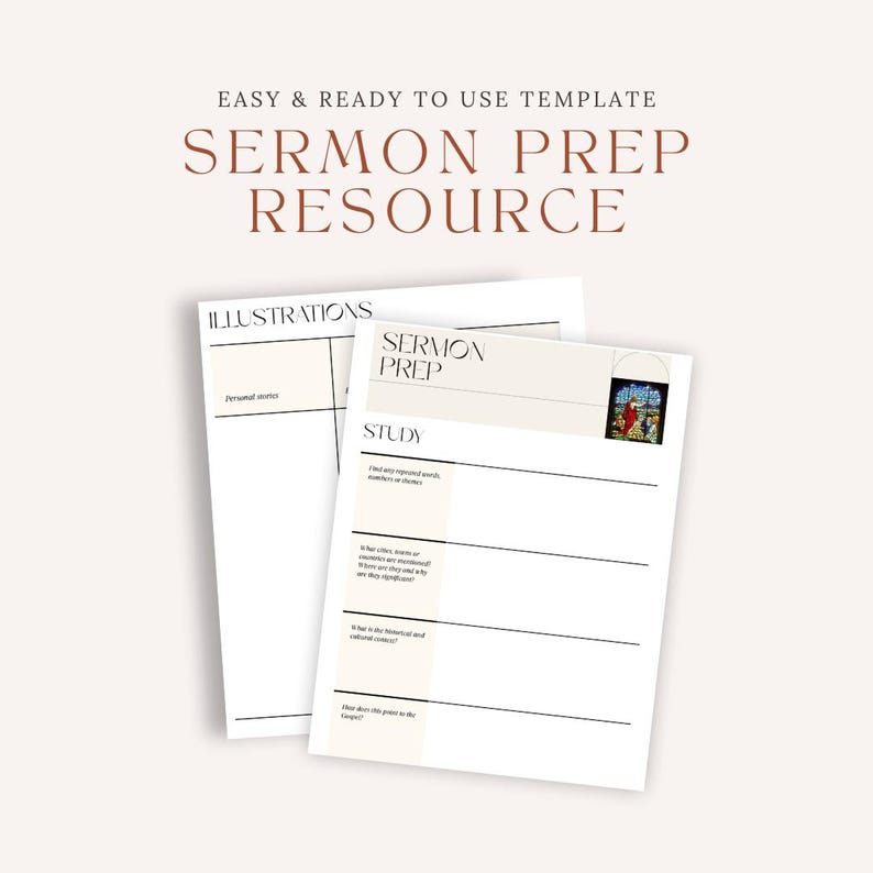 Sermon Prep Outline Template: Printable & Digital Guide (instant ...