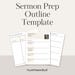Sermon Prep Outline Template: Printable & Digital Guide (instant ...