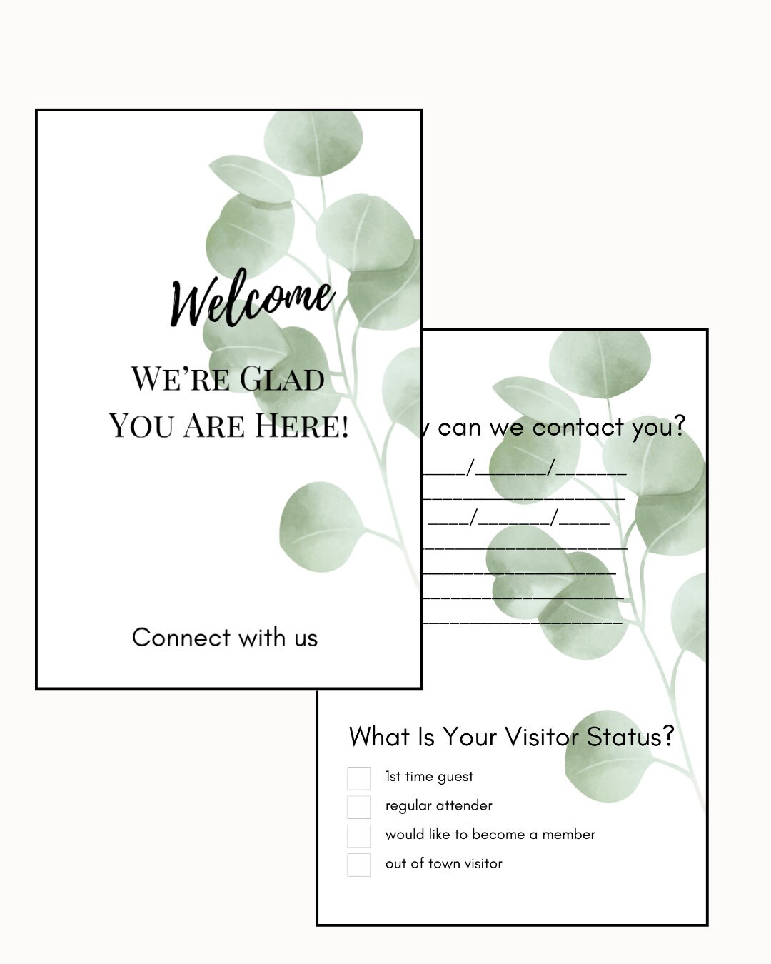 Editable Church Connect Cards Template - Etsy UK