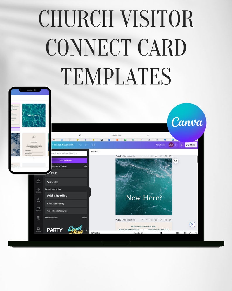 Church Visitor Welcome Connect Cards Template - Edit in Canva - Etsy