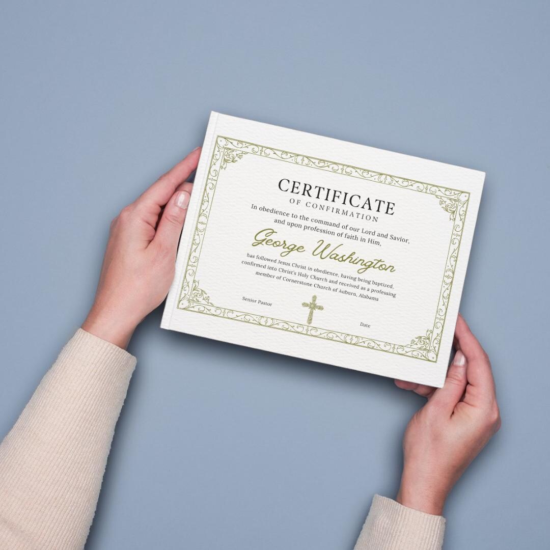 Confirmation Certificate Template Editable in Canva | Printable ...