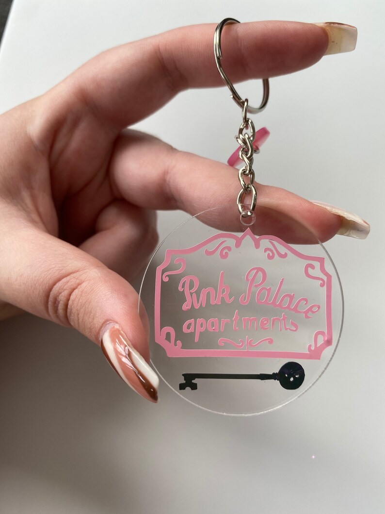 Pink Palace Apartments Keyring Button Eyes Inspired Keychain | Etsy