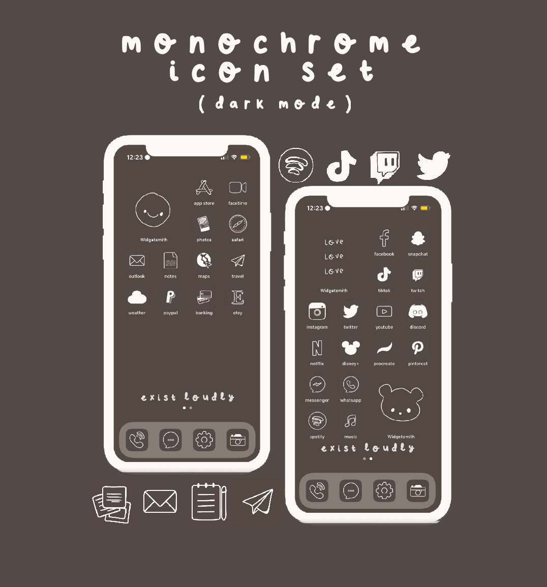 Monochrome Wallpaper & Icon Bundle! - Etsy
