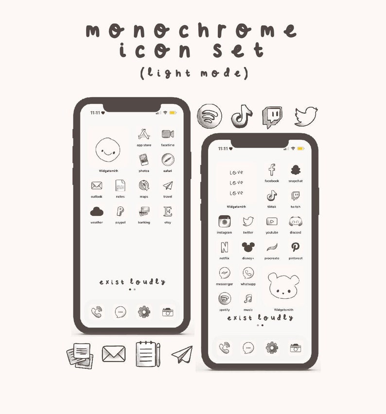 Monochrome Wallpaper & Icon Bundle! - Etsy