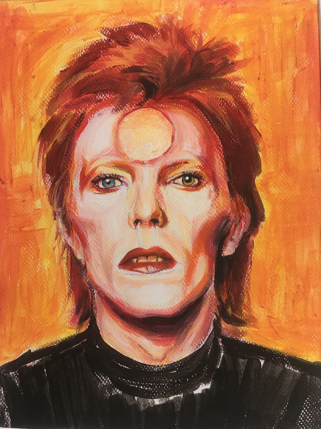David Bowie as Ziggy Stardust Portrait Original Acrylic - Etsy UK