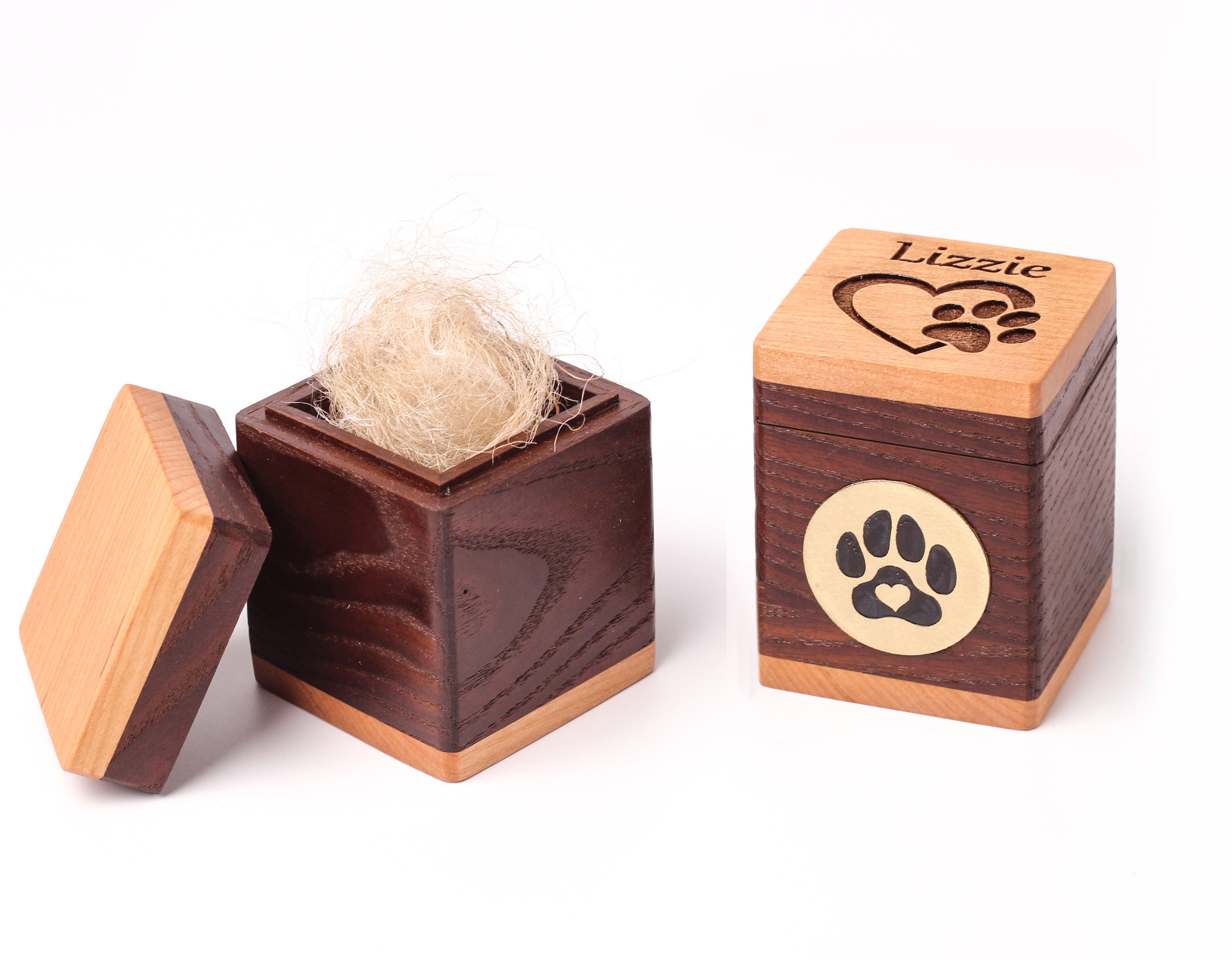 Small Wooden Box Pet Fur Keepsake Box Horse Hair Keepsake | Etsy