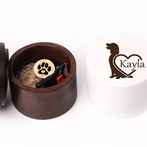 Dog Remembrance Gift Wooden Keepsake Box Hair Locket - Etsy