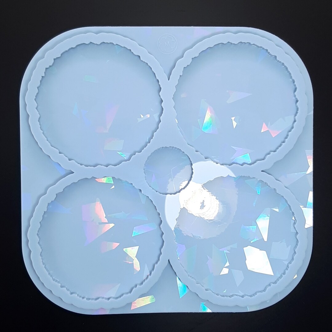 Silicone Mold for 4 Holographic Geode Coasters - Etsy