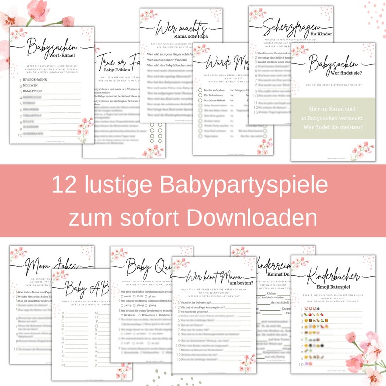 Lustige Babyparty Spiele Zum Ausdrucken – 12 Ratespiele Für Die ...