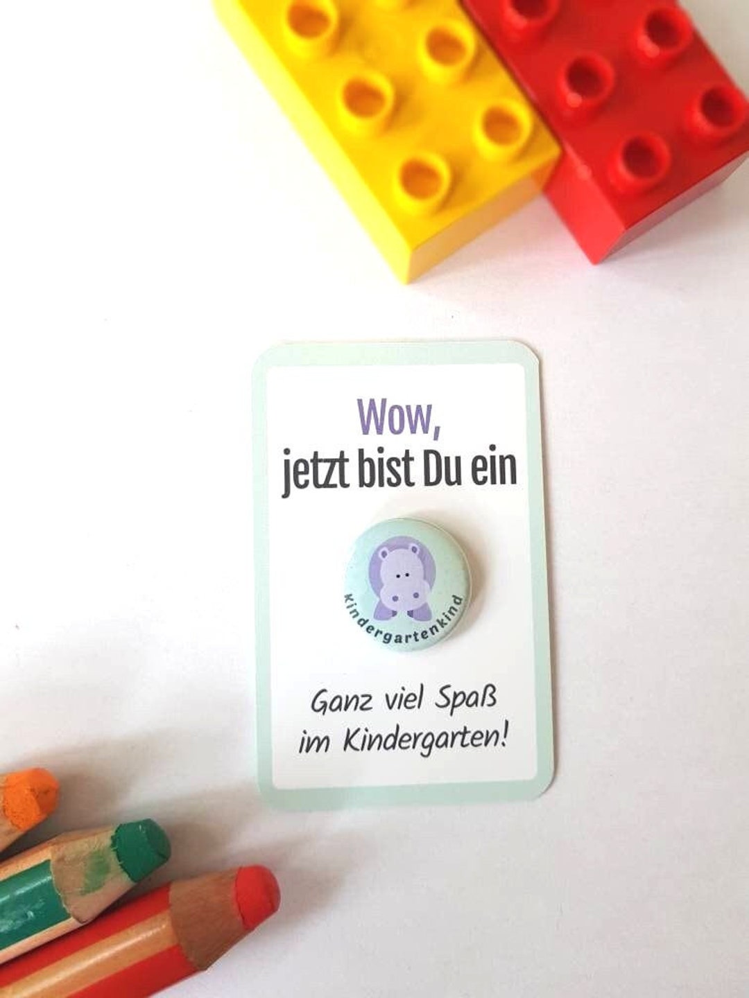 Kindergarten Child Button Hippo Without Needle Kita Child Pin 2025 Gift ...