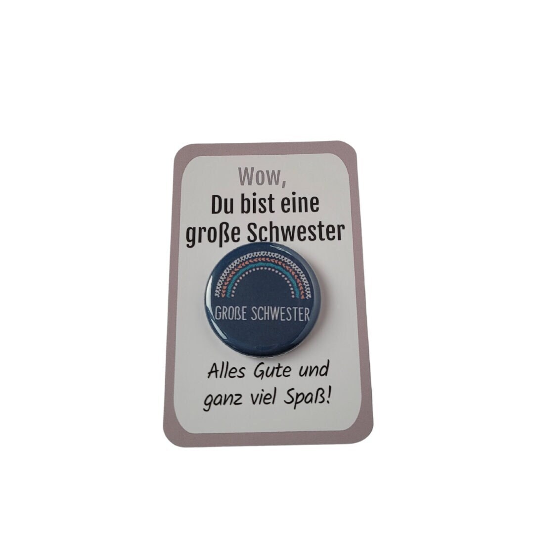 Big Sister Button With Card Sibling T For Pregnancy Etsy