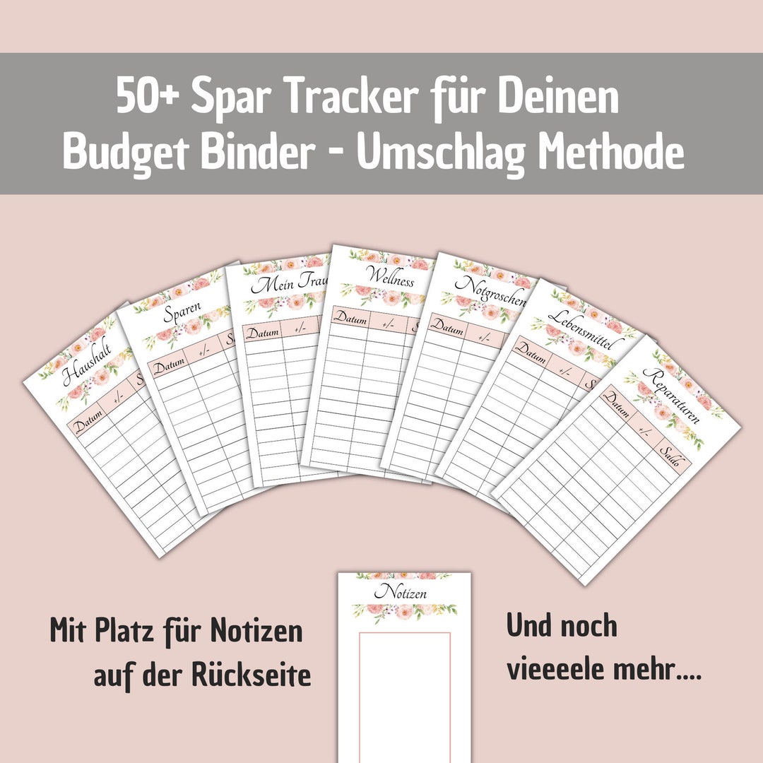 50 Spar Tracker für Deinen Budget Planer So kann die Spar - Etsy.de