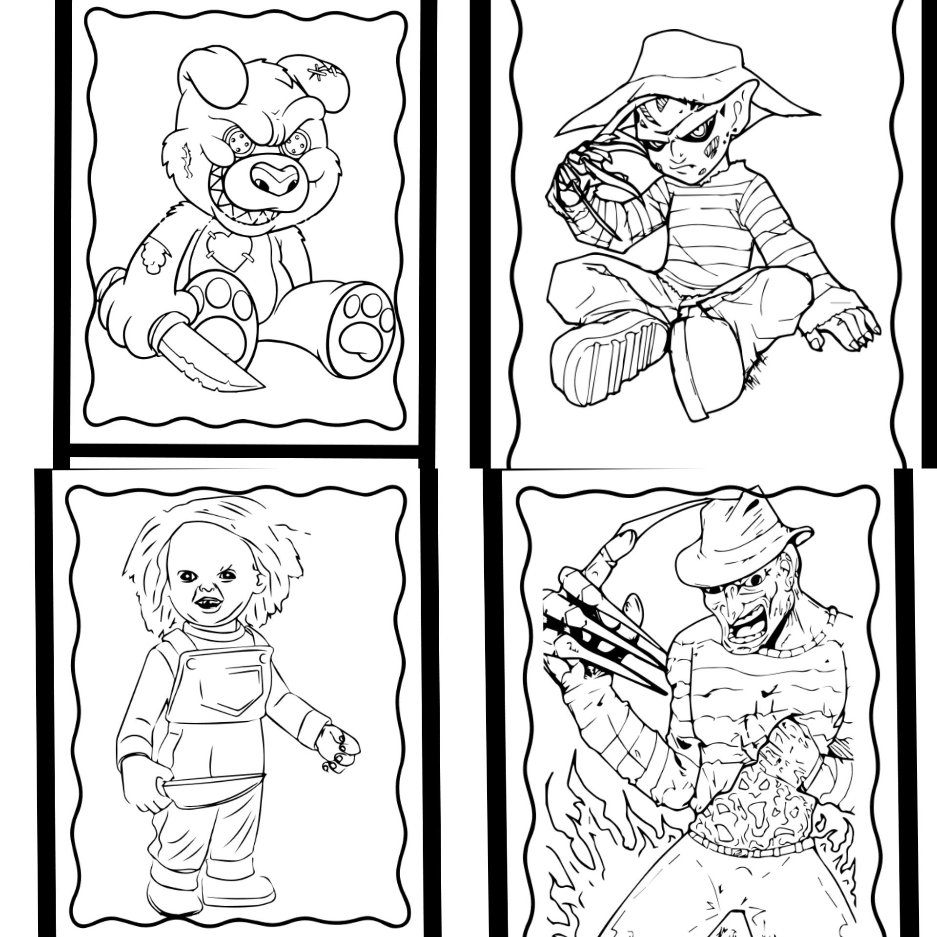 Halloween Horror Movie Slashers Coloring Pages - Etsy Canada