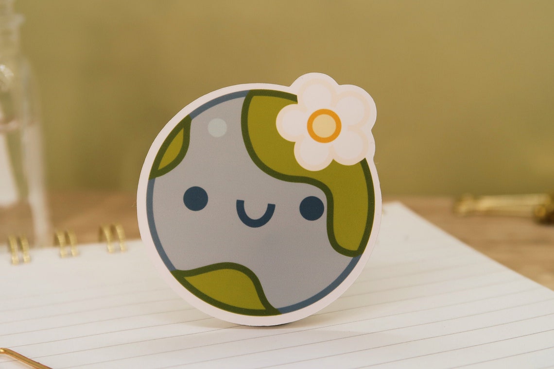 Earth Sticker Cute Stickers Waterproof Sticker Decal | Etsy