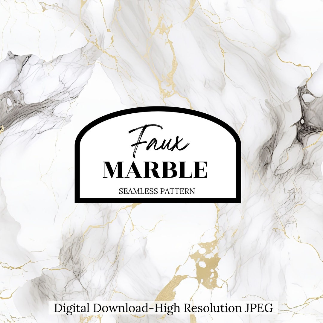Marble Tile Digital Paper Seamless Pattern, White Faux Marble Pattern ...