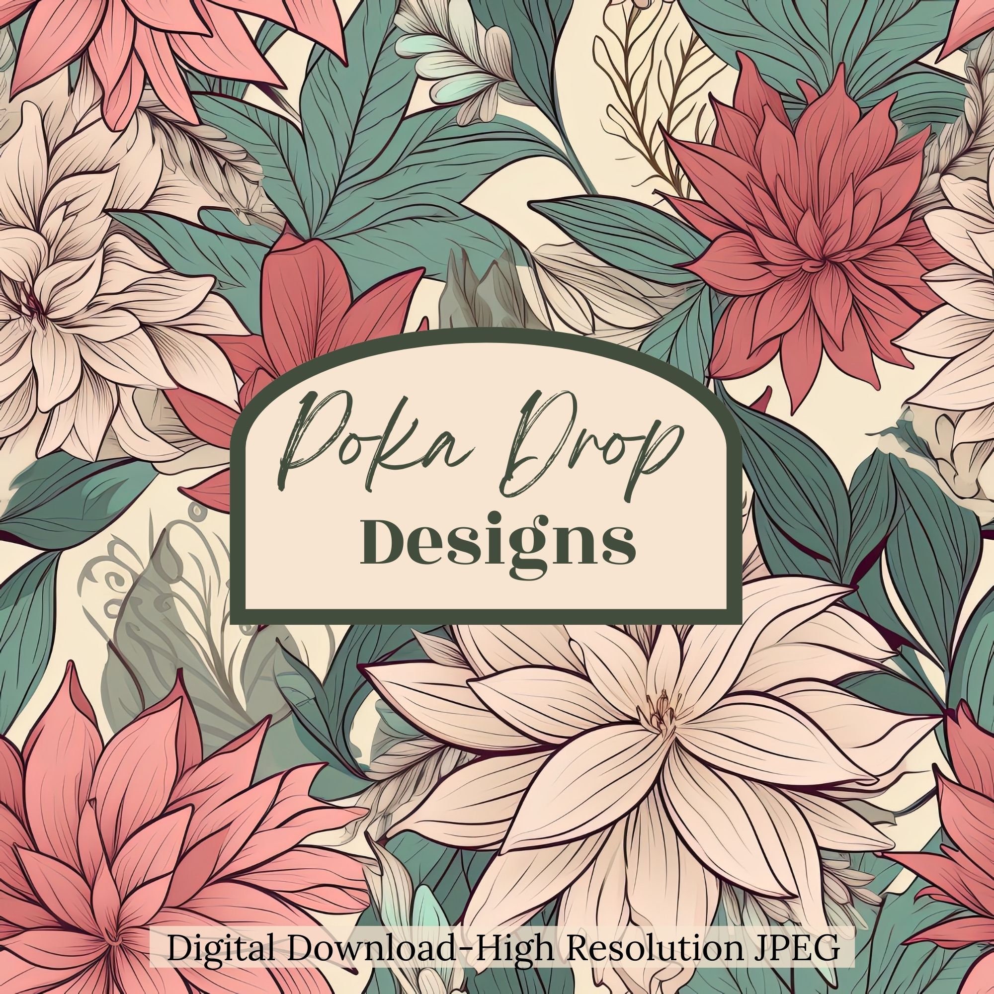 Vintage Floral Pattern, Boho Retro Floral Seamless Pattern, Repeating ...