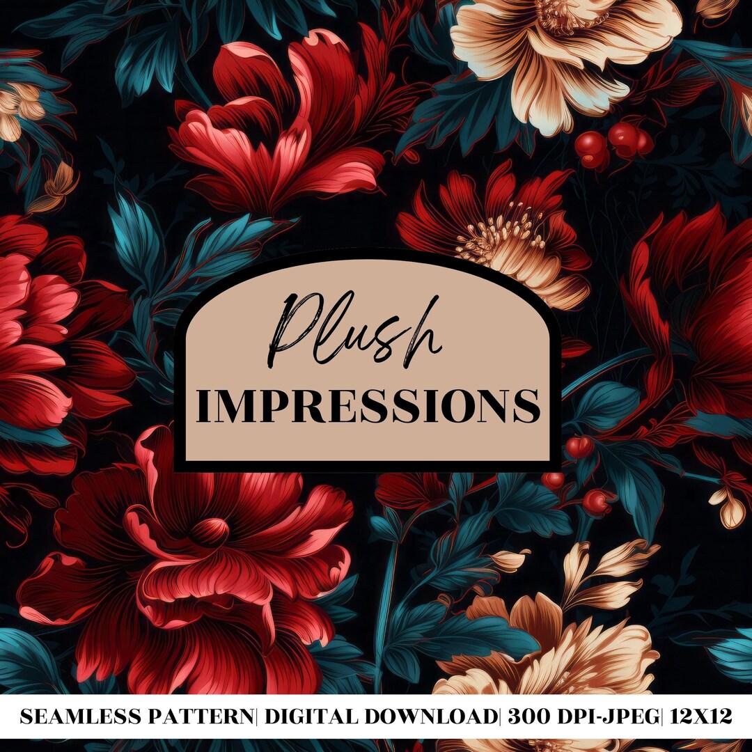 Vintage Velvet Floral Pattern, Boho Retro Floral Seamless Pattern ...