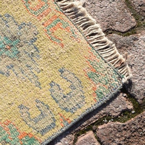 5x8 Pastel Yellow Rug,5x8 Large Area Rug,5x8 Vintage Turkish Rug ...