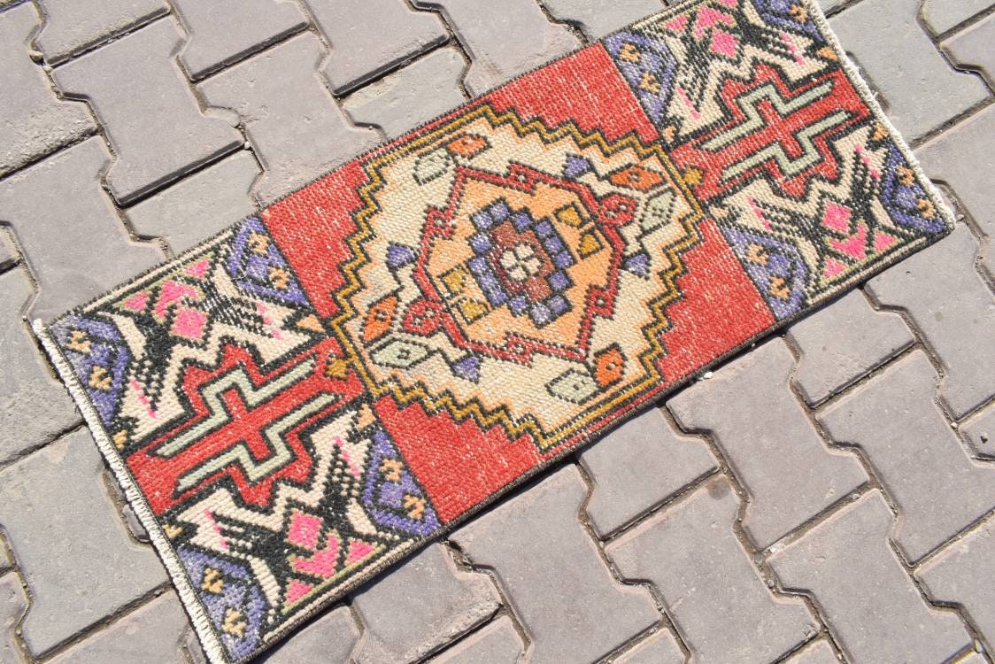 1x3 SMALL SIZE RUGWool RugColorful Vintage RugHandmade | Etsy