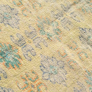 5x8 Pastel Yellow Rug,5x8 Large Area Rug,5x8 Vintage Turkish Rug ...