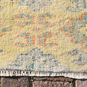 5x8 Pastel Yellow Rug,5x8 Large Area Rug,5x8 Vintage Turkish Rug ...