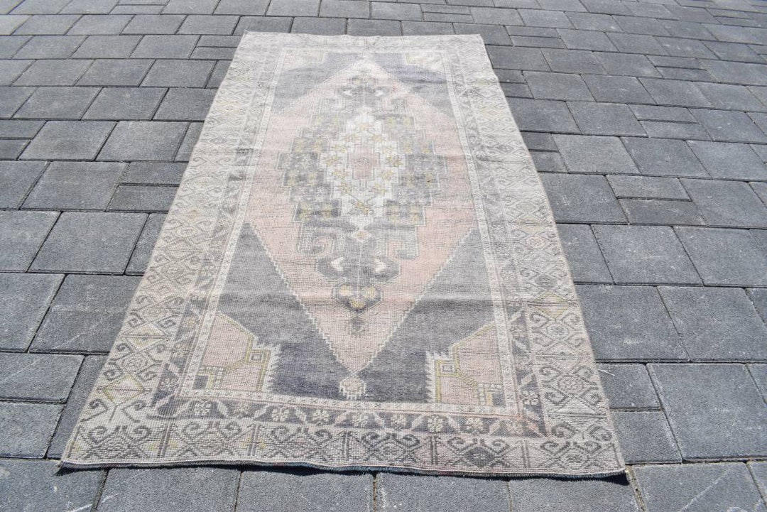 4x8 PASTEL WOOL Rug,4x8 Turkish Rug,4x8 Vintage Rug,4x8 Bedroom Rug ...